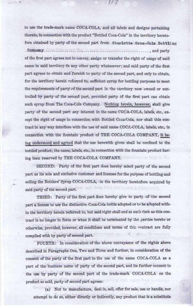 1916 contract 2 - Rock Hill Coca-Cola